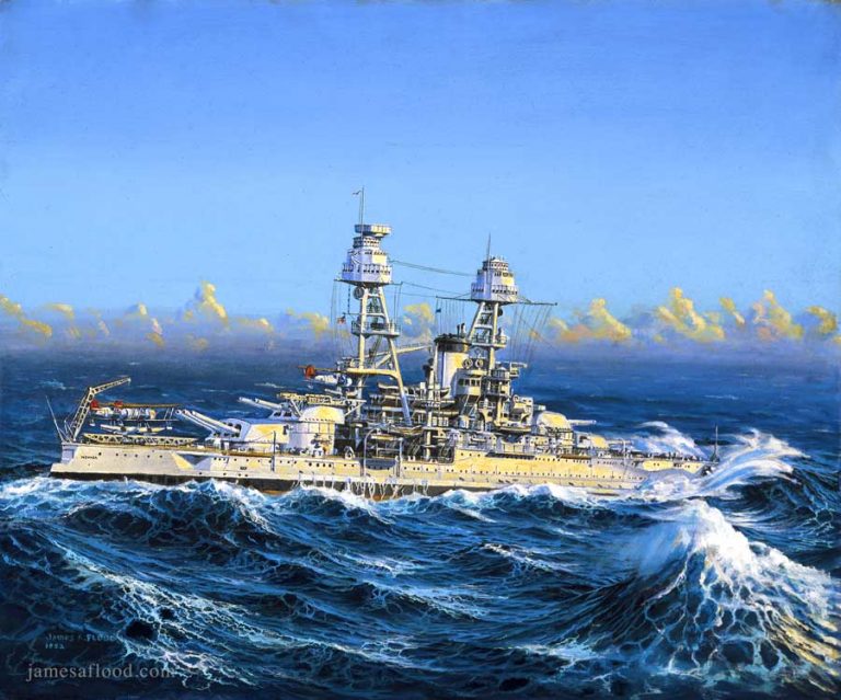 Battleship USS Nevada (BB-36) – James A Flood Artist