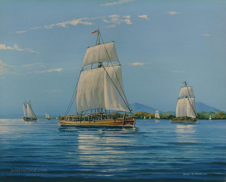 USS Boston (1776), Gundalow, Continental Ship – James A Flood Artist